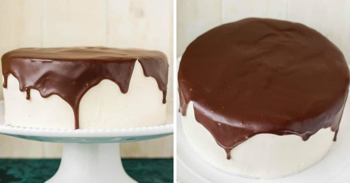 Chocolate Cake covered in Chocolate Ganache Glaze - The Cookie Writer