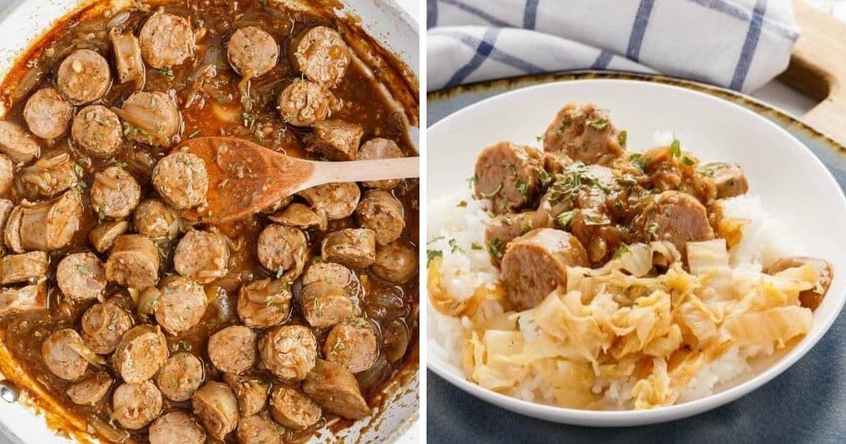 Beer Gravy Sausage Dinner (GF Option) - The Cookie Writer