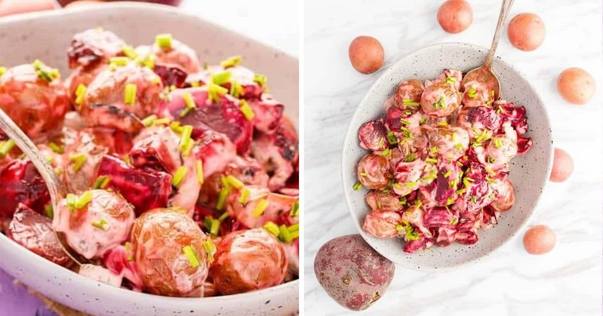 Roasted Beet Potato Salad - The Cookie Writer